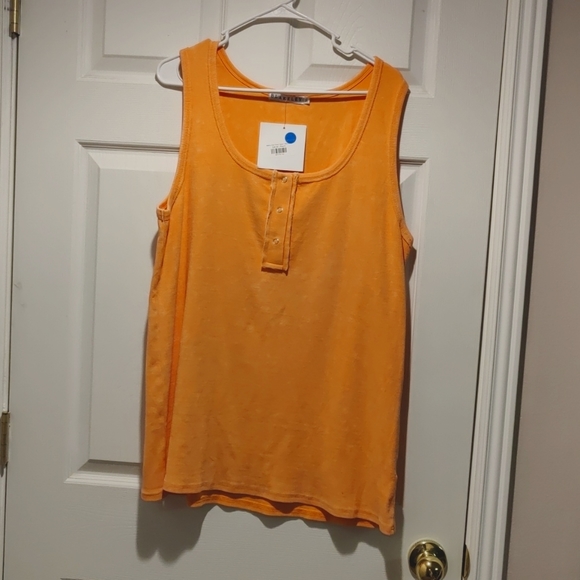 blakeley | Tops | Acid Wash Tank Top In Neon Peach | Poshmark